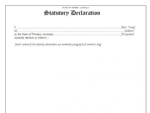 Statutory declaration | DocDownload