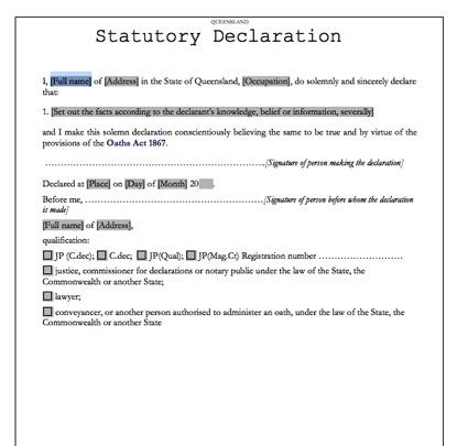 Statutory declaration | DocDownload